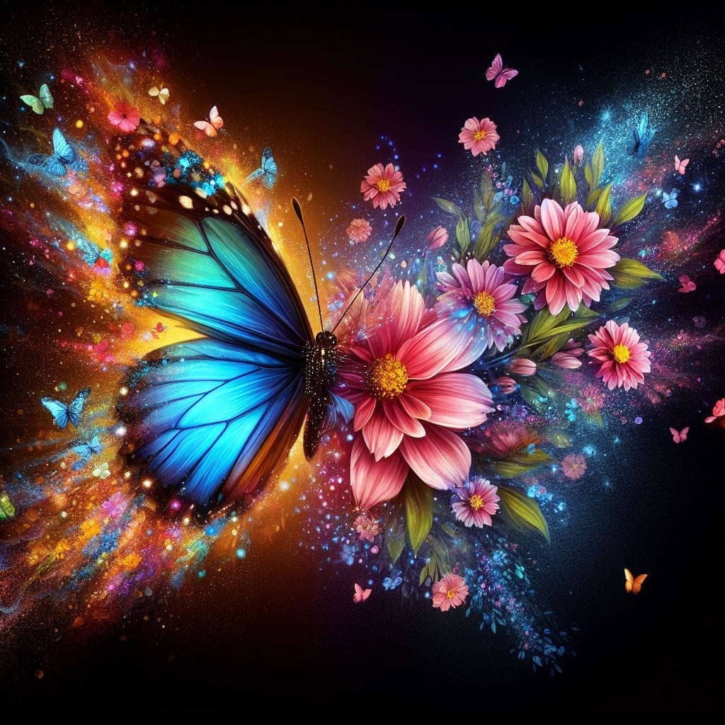 Delightful Union of Butterflies and Flowers - Painting Kit – Paint by ...