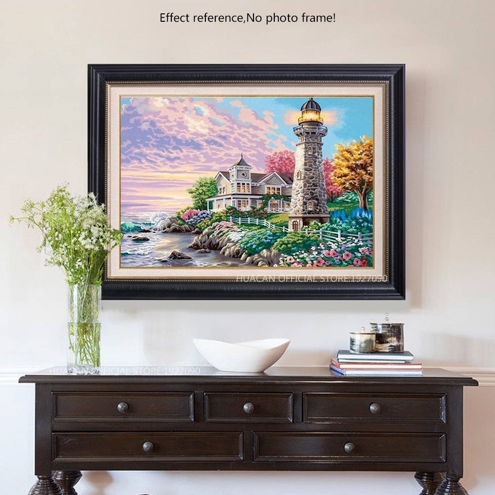 Beautiful Colorful Lighthouse Diamond Painting – Paint by Diamonds