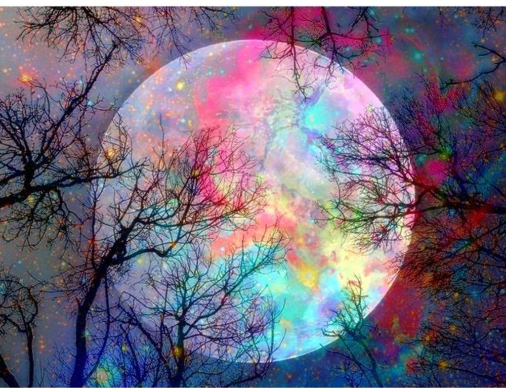 Big Colorful Moon – Paint by Diamonds
